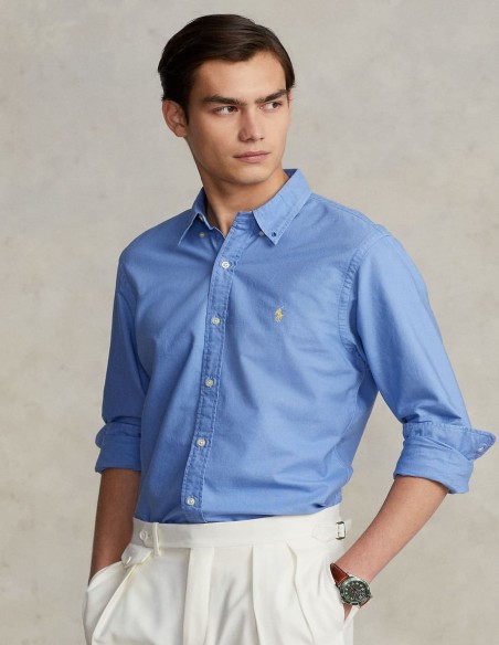 ΠΟΥΚΑΜΙΣΟ OXFORD GARMENT-DYED SLIM FIT Μέγεθος XXL Χρώμα 015.Blue